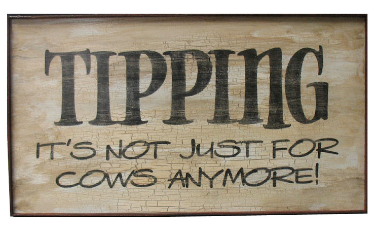 Tipping Wood Sign in Cleared Wood Signs