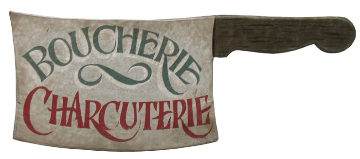 Meat Cleaver Sign in Cleared Wood Signs