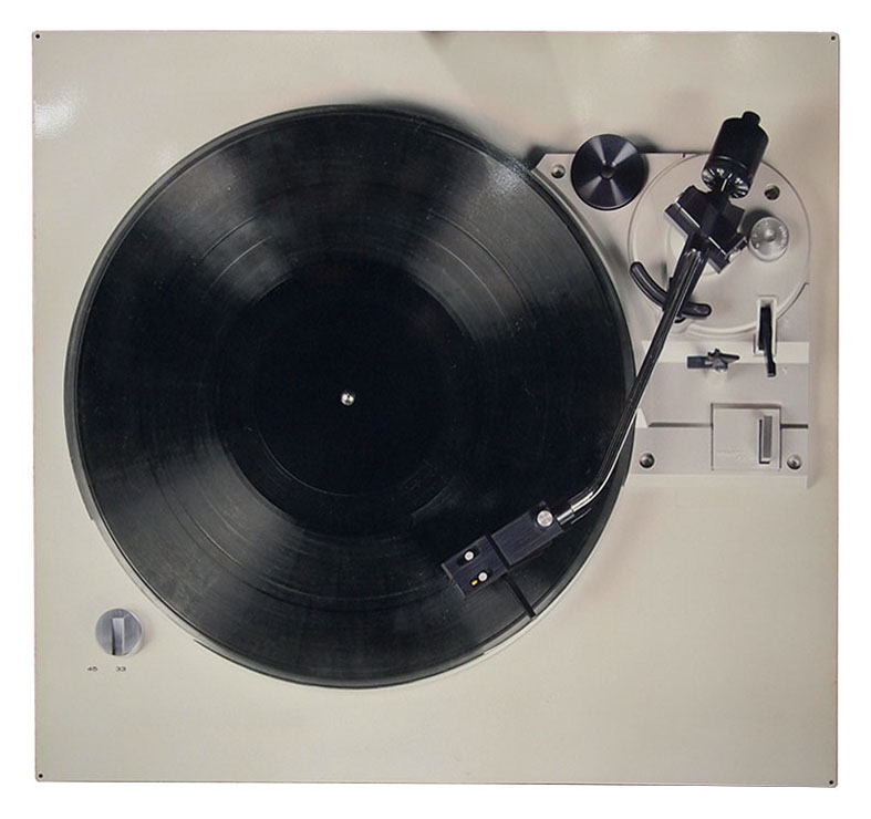 Record Turntable Sign in Cleared Metal Signs
