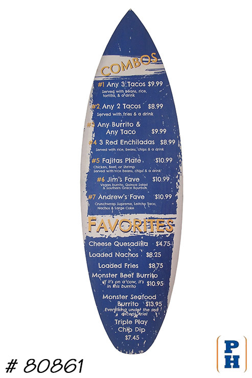 Surfboard Sign in Cleared Wood Signs